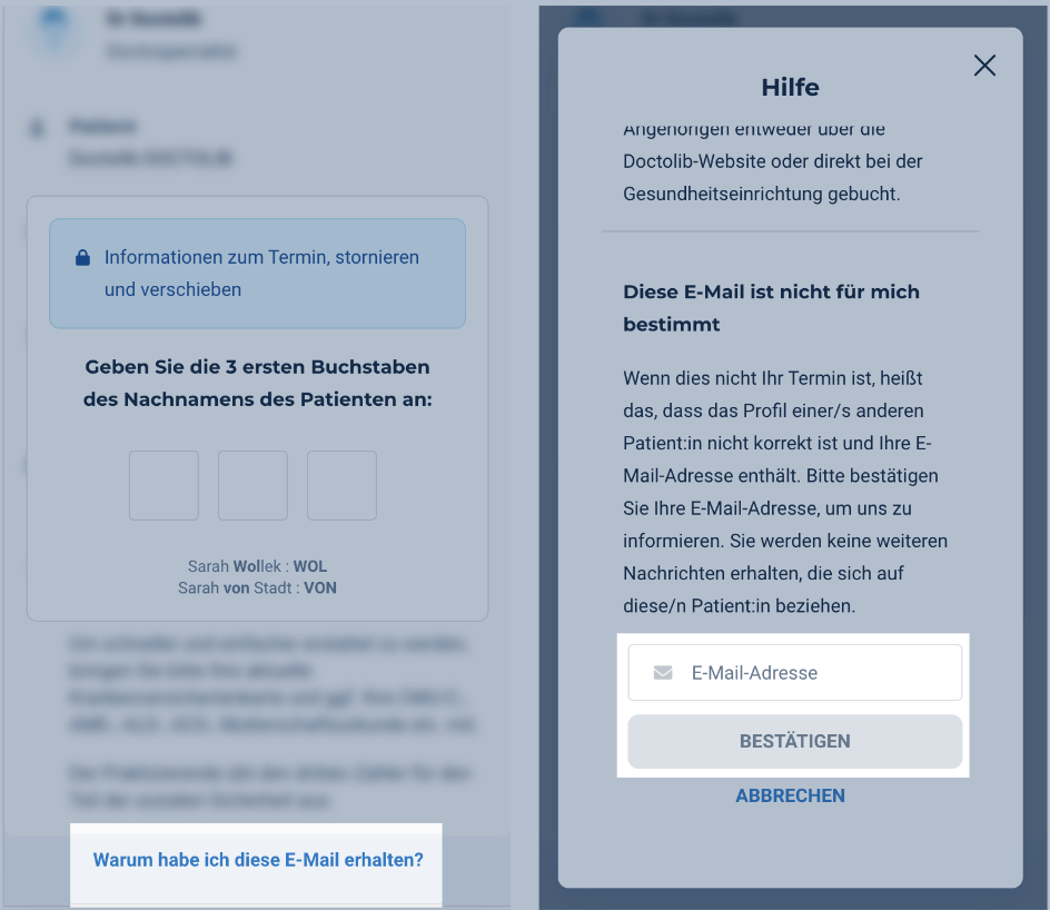 Ich habe eine Benachrichtigung (SMS/E-Mail) irrtümlich erhalten (Termin ... Ich habe eine Benachrichtigung (SMS/E-Mail) irrtümlich erhalten (Termin ...
